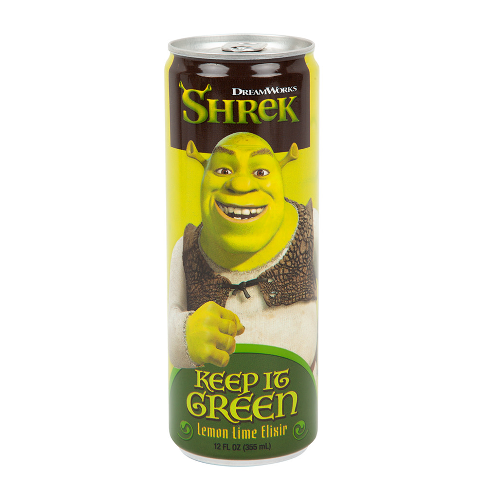 Shrek Keep it Green Lemon Lime Elixir 12 oz Can | Nassau Candy