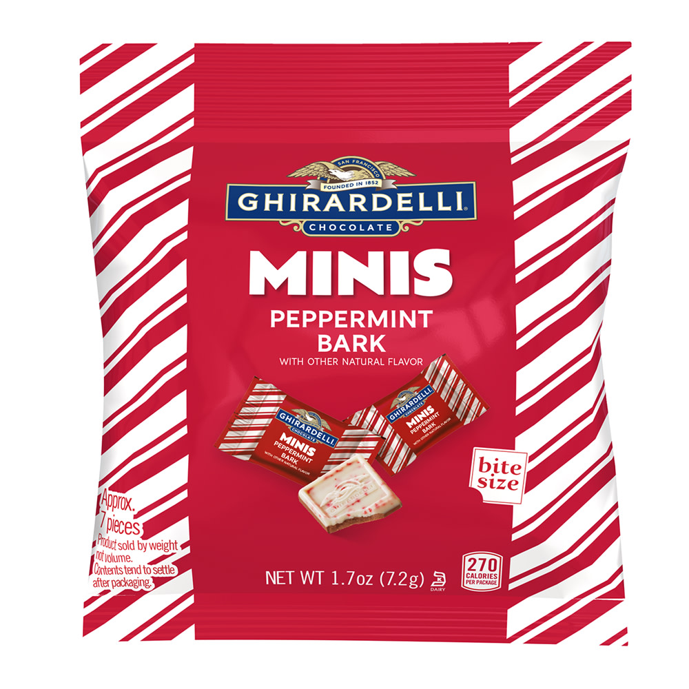 Ghirardelli Peppermint Bark Minis 1.7 oz Bag | Nassau Candy
