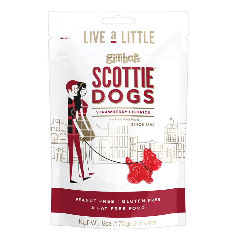 Gimbal’s Jelly Belly Red Licorice Scottie Dogs Pouch | Nassau Candy