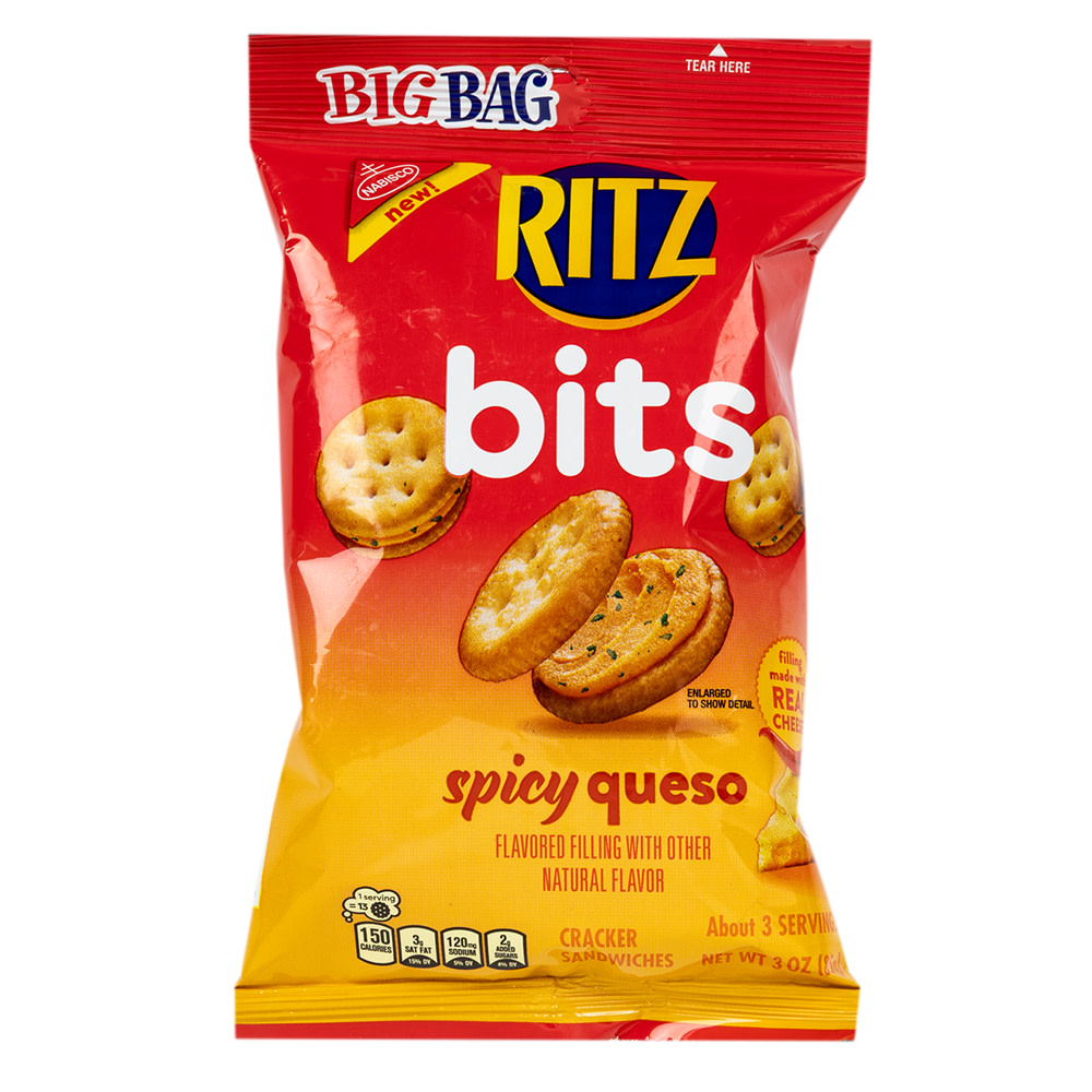 Ritz Bits Spicy Queso Cracker Sandwiches 3 Oz Big Bag | Nassau Candy