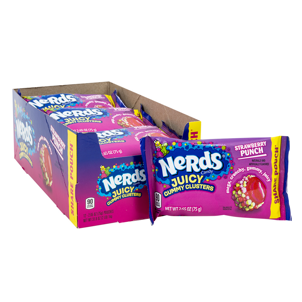Nerds Strawberry Punch Juicy Gummy Clusters 2.65 oz Share Pouch ...