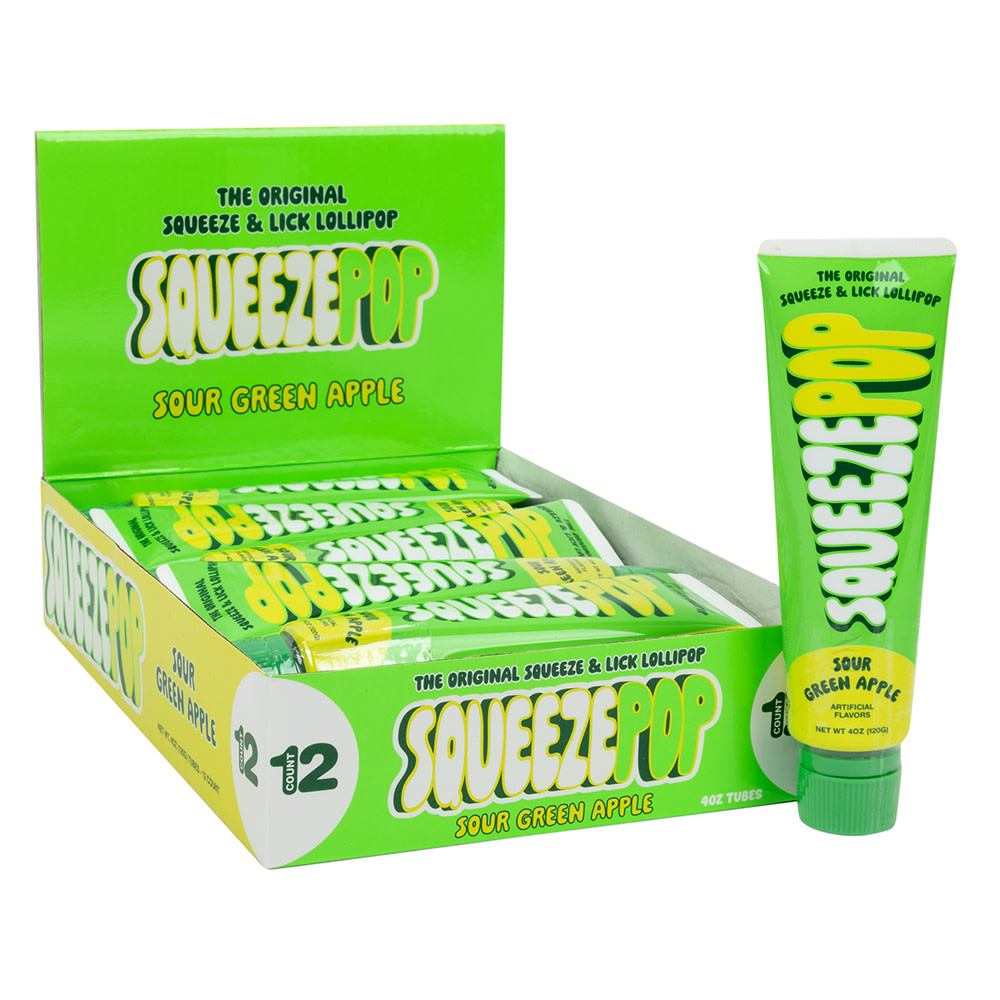 Squeeze Pop Sour Green Apple 4 oz Tube | Nassau Candy