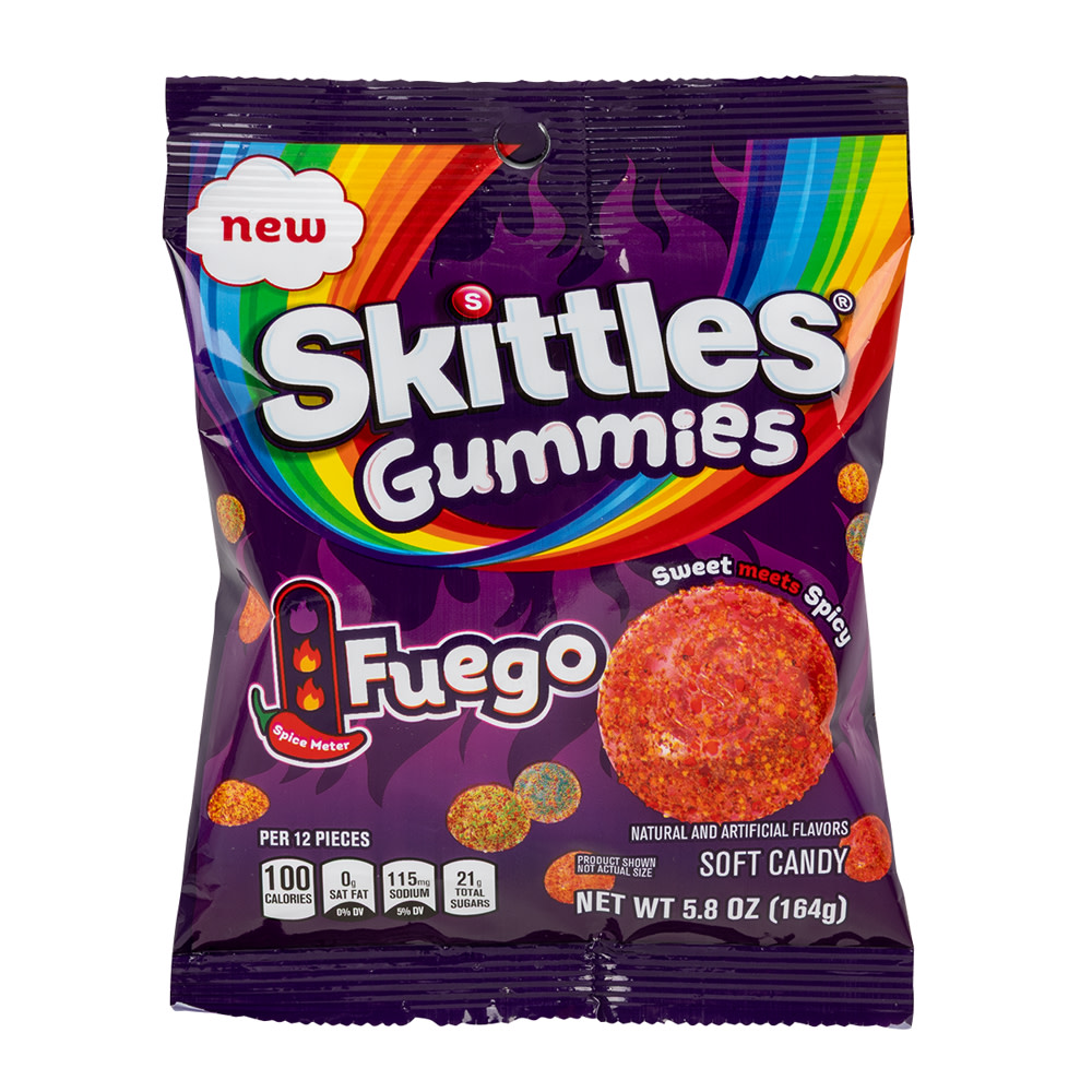 Skittles Fuego Gummies 5.8 oz Peg Bag | Nassau Candy
