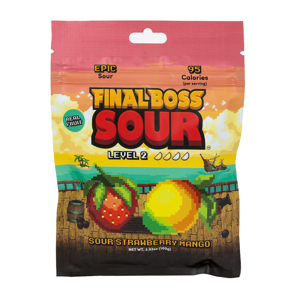 Final Boss Sour Strawberry Mango Peg Bag | Nassau Candy