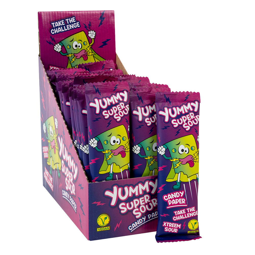 Yummy Super Sour Candy Paper 0.71 oz | Nassau Candy