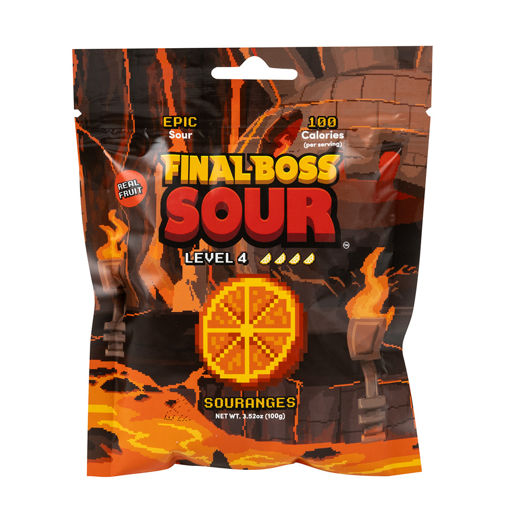 Final Boss Sour Level 4 Souranges 3.5 oz Peg Bag | Nassau Candy
