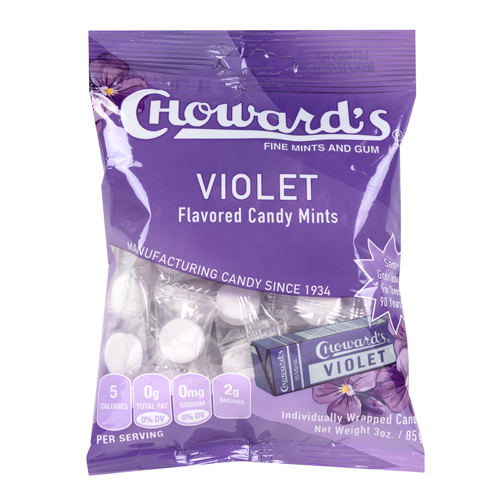 Choward's Violet Mints 3 oz Peg Bag | Nassau Candy