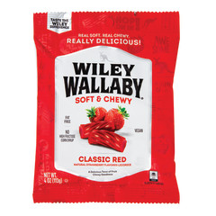 WILEY WALLABY AUSTRALIAN STYLE RED LIQUORICE 4 OZ PEG BAG