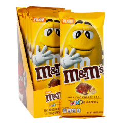 M&M'S MILK CHOCOLATE BAR WITH MINIS & PEANUTS 3.9 OZ BAR