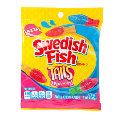SWEDISH FISH TAILS 5 OZ PEG BAG