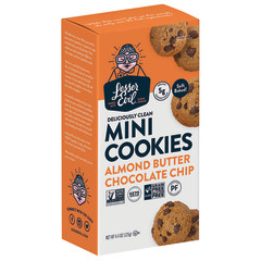 LESSER EVIL ALMOND BUTTER CHOCOLATE CHIP MINI COOKIES 4.4 OZ BOX