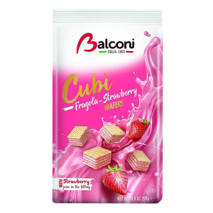 Balconi Cubi Strawberry Wafer 8.8 oz Bag | Nassau Candy