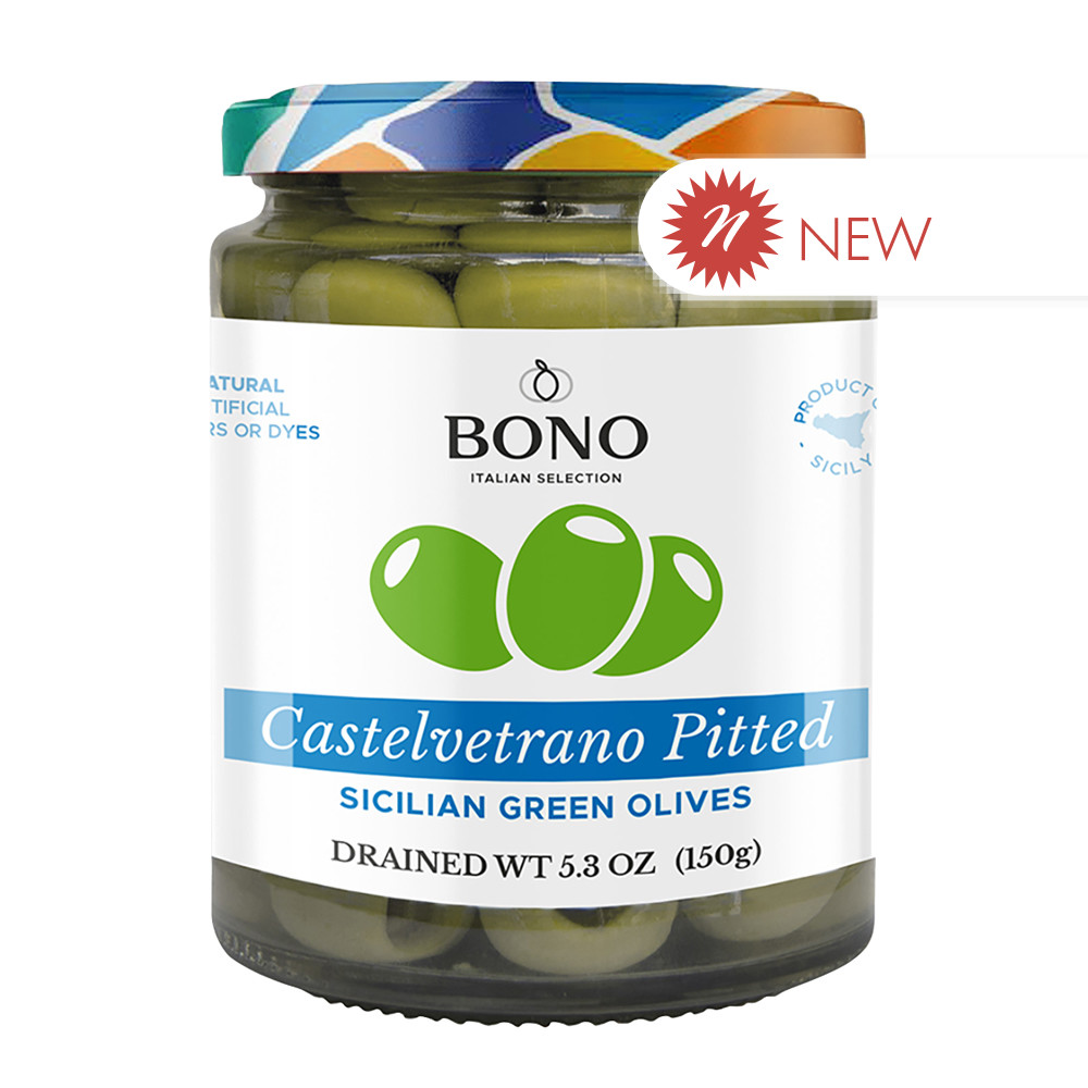 Bono Castelvetrano Sicilian Pitted Green Olives 5.3 oz Jar | Nassau Candy
