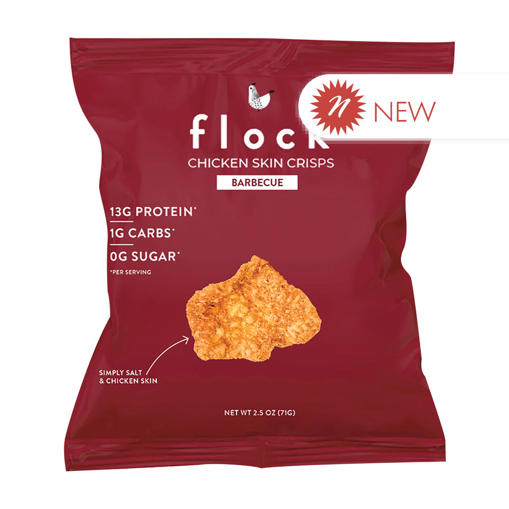 Flock Chicken Skin Crisps Barbecue 2.5 Oz Bag | Nassau Candy