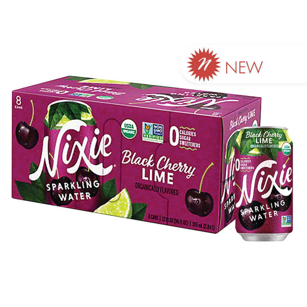Nixie Organic Sparkling Water Black Cherry Lime | Nassau Candy