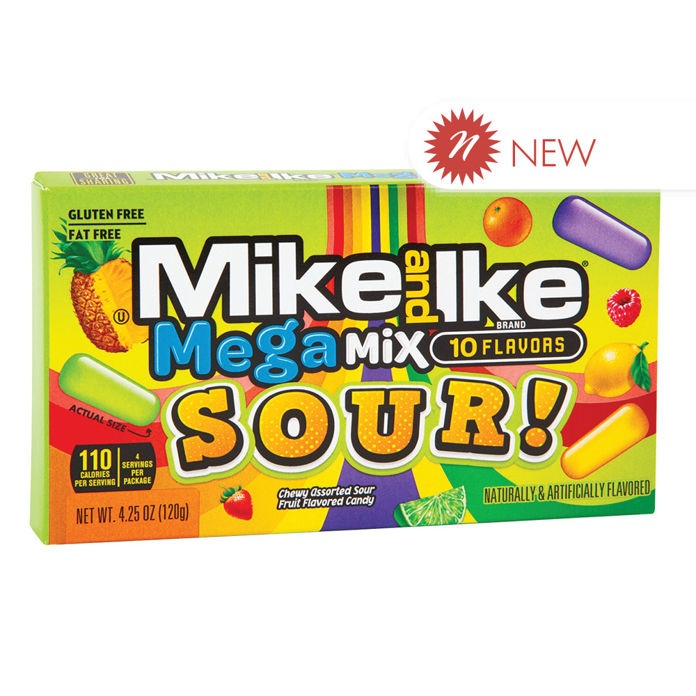 Mike & Ike Mega Mix Sour 4.25 oz Theater Box | Nassau Candy