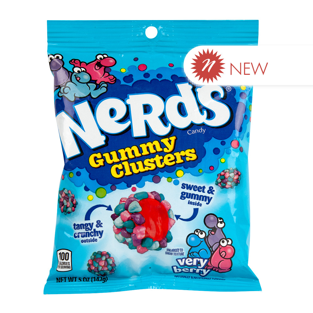 Nerds Clusters Very Berry 5 Oz Peg Bag Nassau Candy