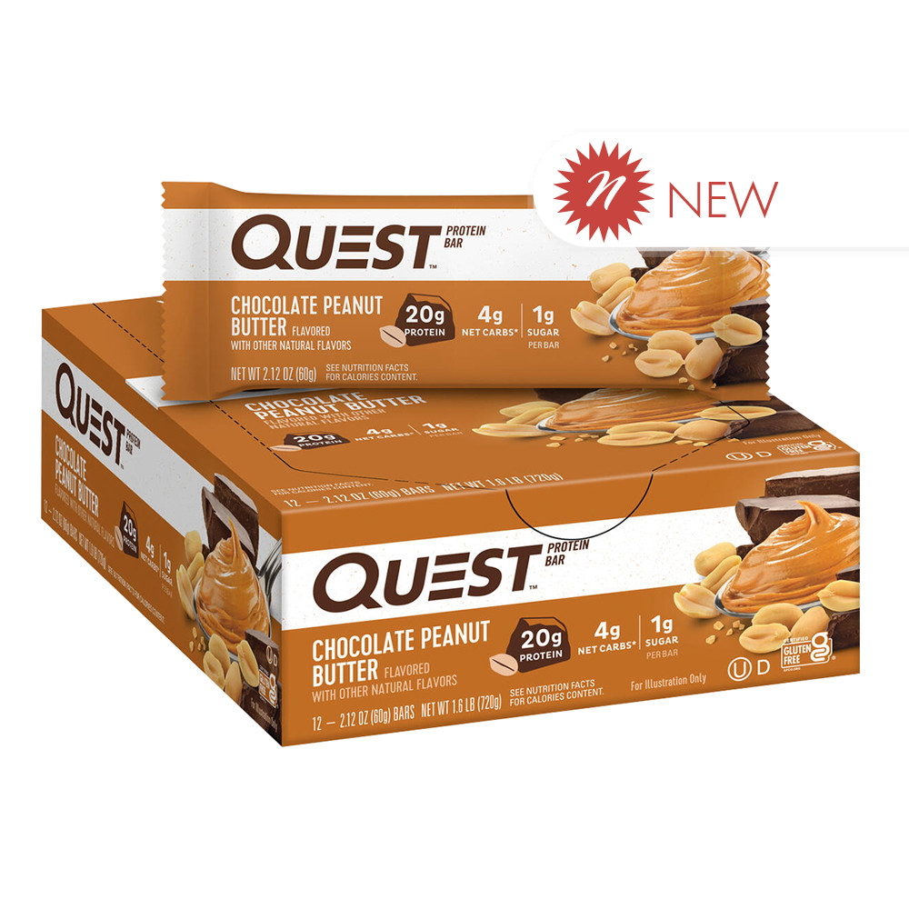Quest Bar Chocolate Peanut Butter 2.12 oz | Nassau Candy