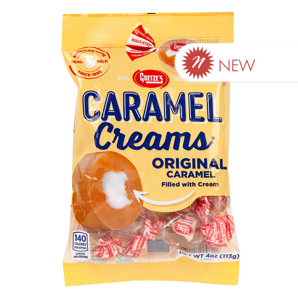Goetze Caramel Creams 4 oz Peg Bag | Nassau Candy