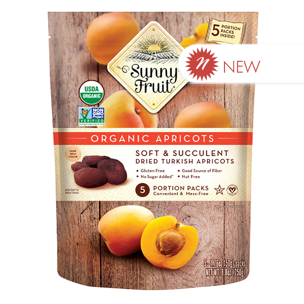 Sunny Fruit Organic Dried Apricots 5 Ct 8.8 oz Bag | Nassau Candy