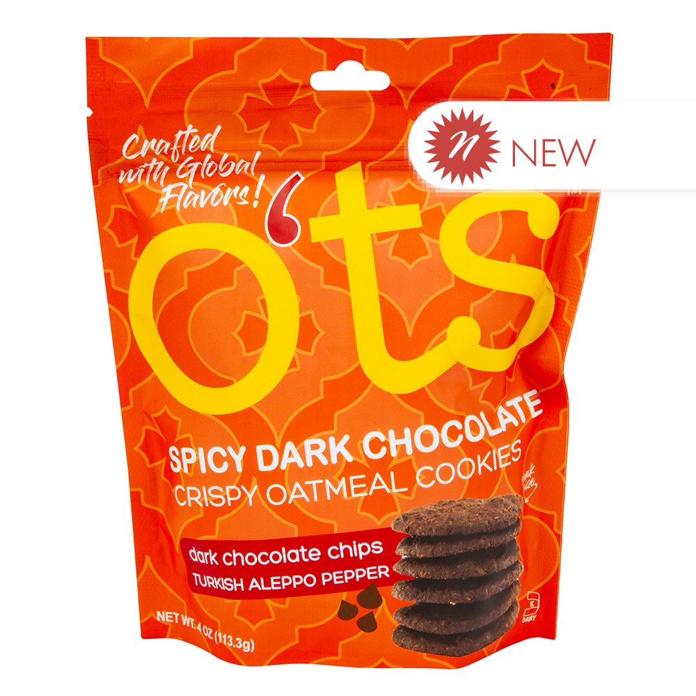 O'ts Spicy Dark Chocolate Oatmeal Cookies 4 oz Bag | Nassau Candy