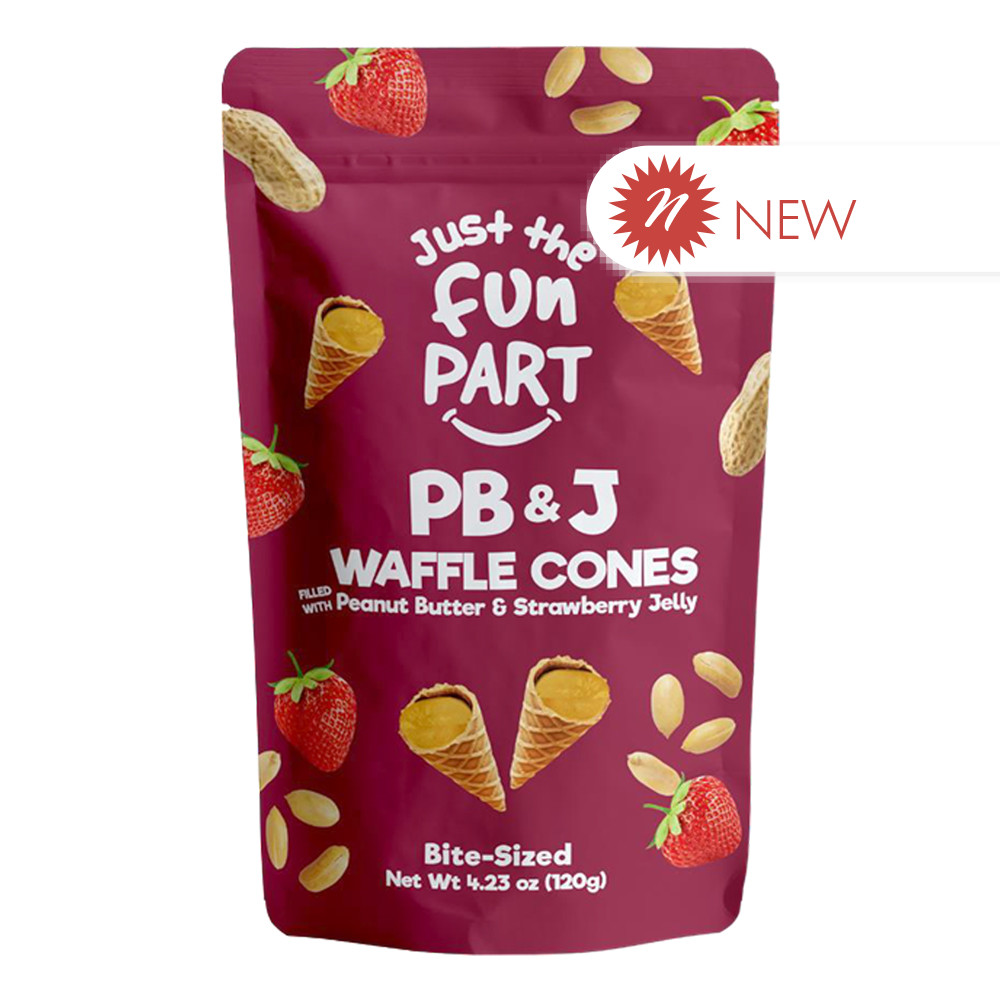 Just The Fun Part PB & J Waffle Cones 4.23 oz Bag | Nassau Candy