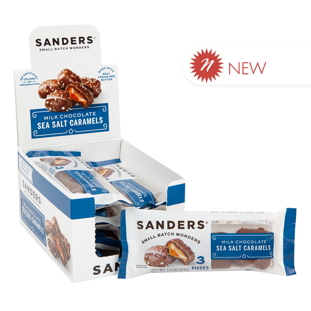 Sanders - Milk Chocolate - Sea Salt Carml(3pc) - 1.5oz | Nassau Candy