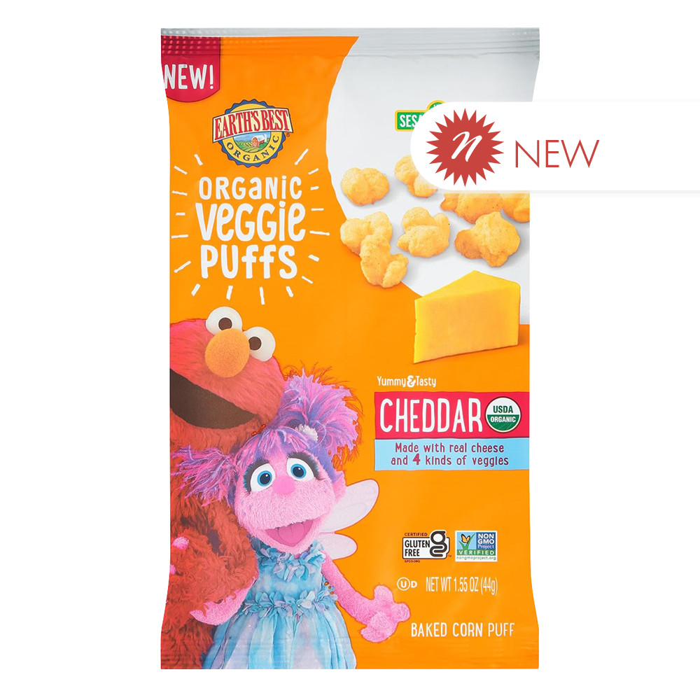 Earth's Best - Org Sesame Strt Cheddar Puff - 1.55oz | Nassau Candy