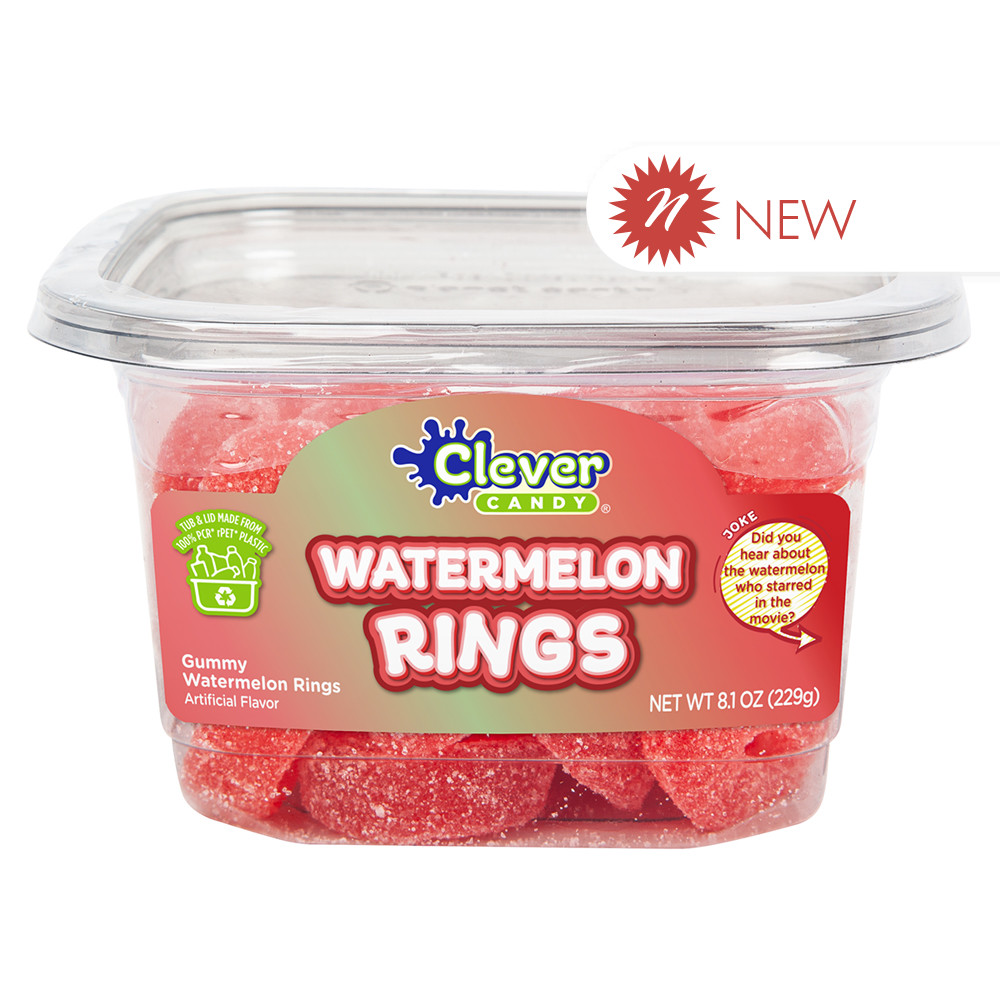 Clever Candy Watermelon Rings 8.1 oz | Nassau Candy