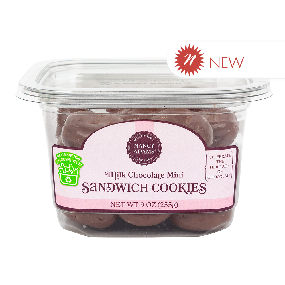 Nancy Adams Milk Chocolate Mini Sandwich Cookies Tub | Nassau Candy