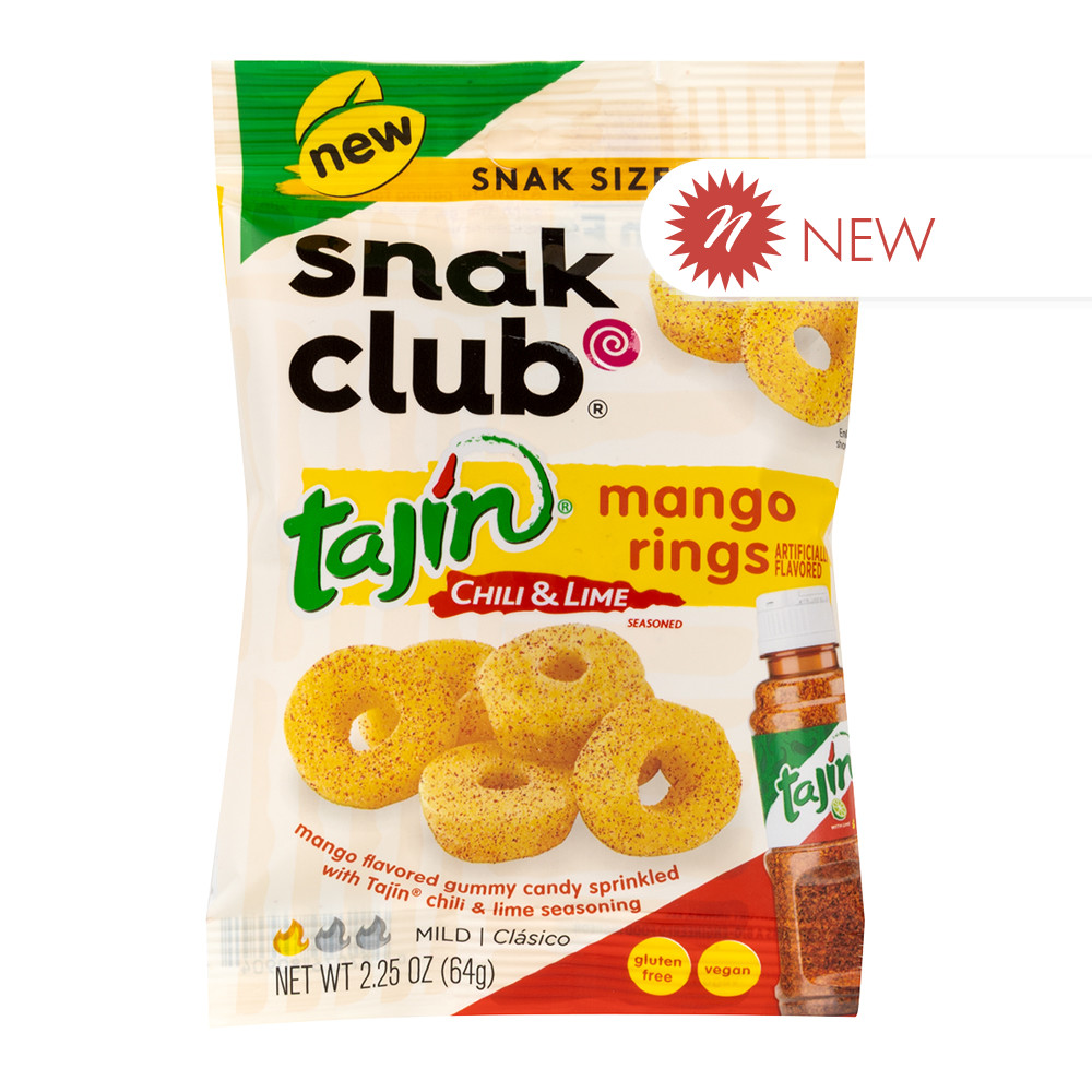 Snak Club Tajin Mango Rings Peg Bag | Nassau Candy