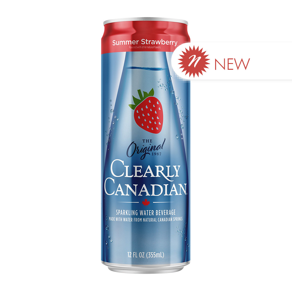 Clearly Canadian Summer Strawberry 12 oz Can | Nassau Candy
