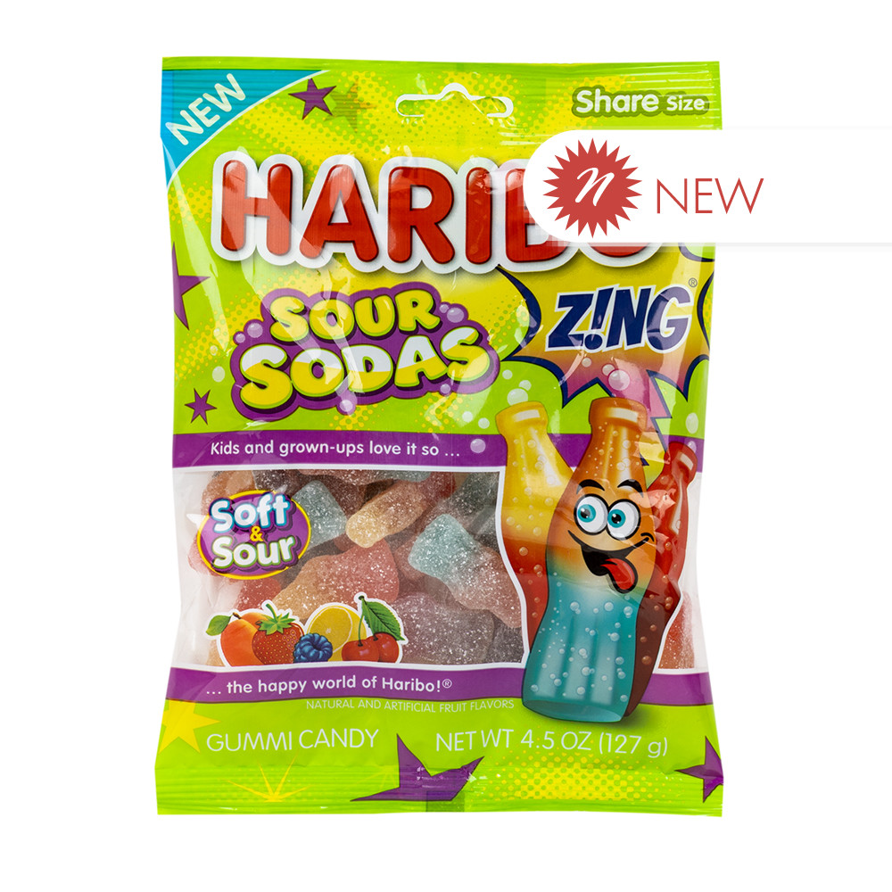 Haribo - Sour Sodas - Peg Bag 4.5oz | Nassau Candy