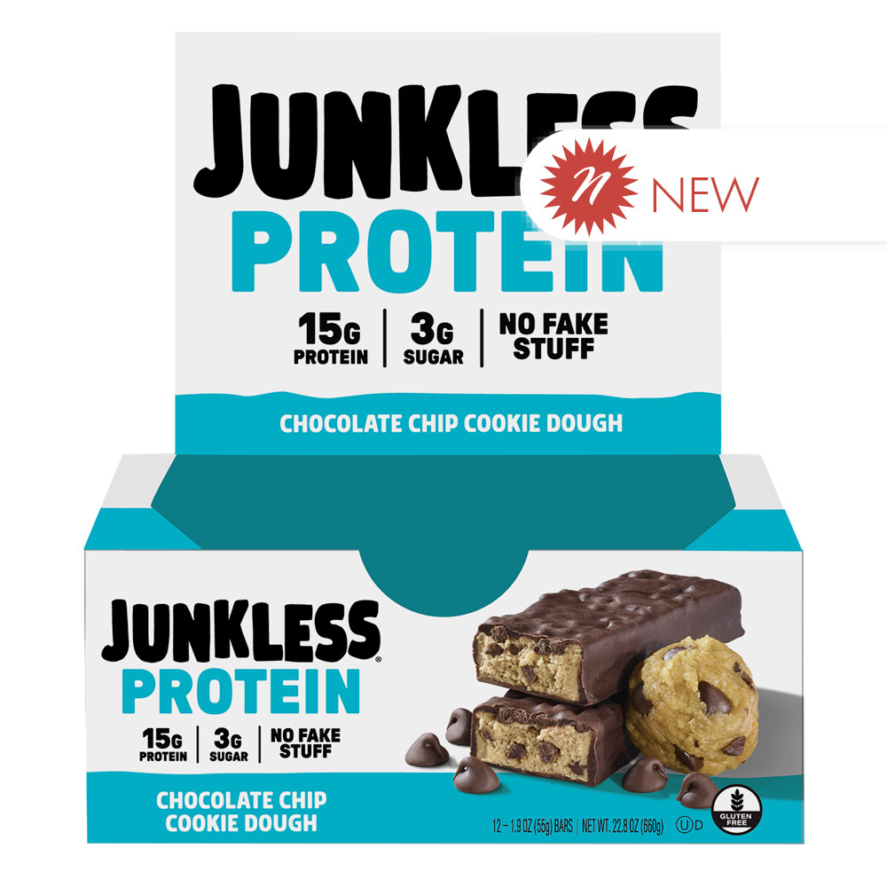 Junkless Chocolate Chip Cookie Dough Protein Bar 1.9 oz Bar | Nassau Candy