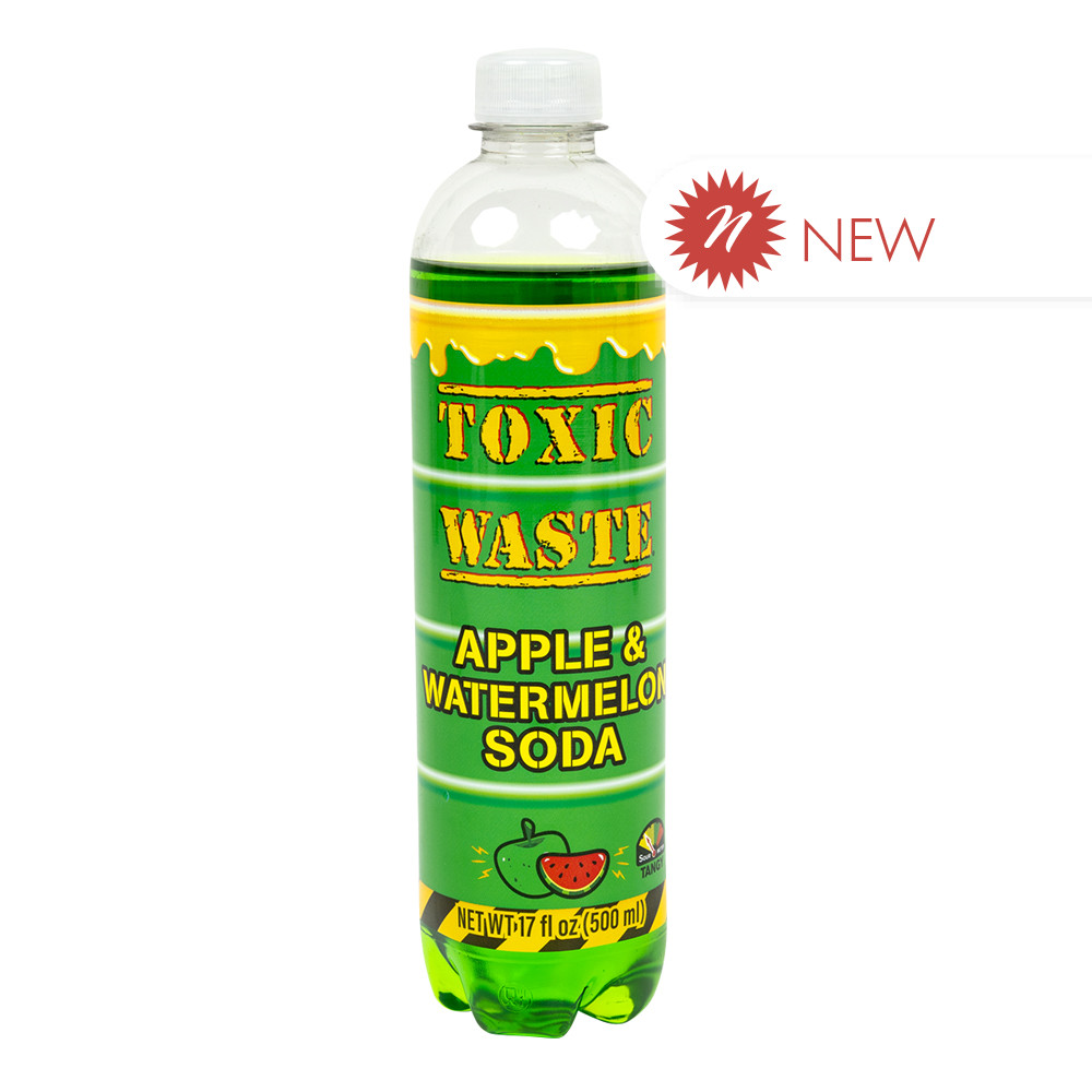 Toxic Waste Apple & Watermelon Soda 17 oz Bottle | Nassau Candy