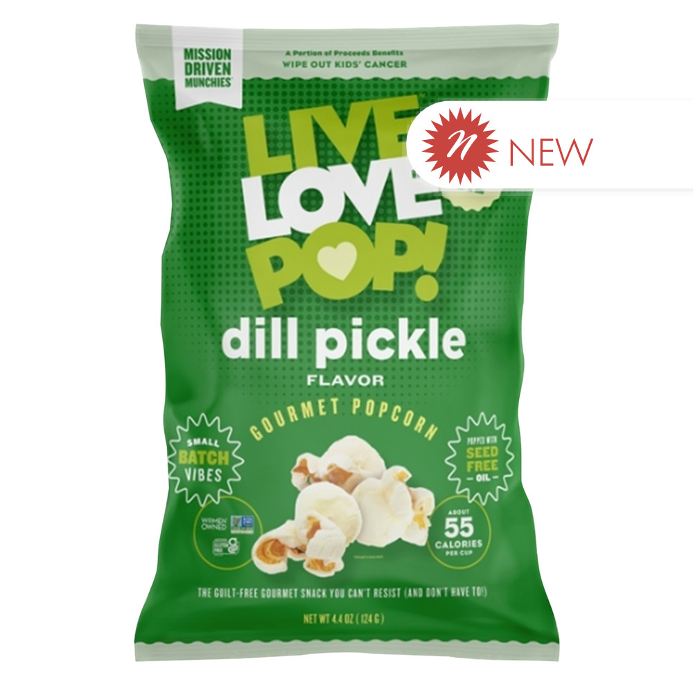 Live Love Pop Dill Pickle Popcorn 4.4oz Bag | Nassau Candy