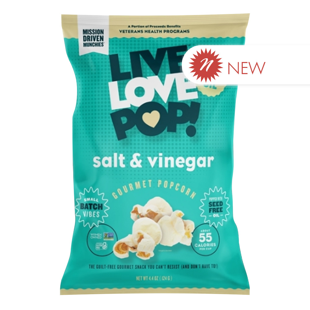 Live Love Pop Salt & Vinegar Popcorn 4.4oz Bag | Nassau Candy