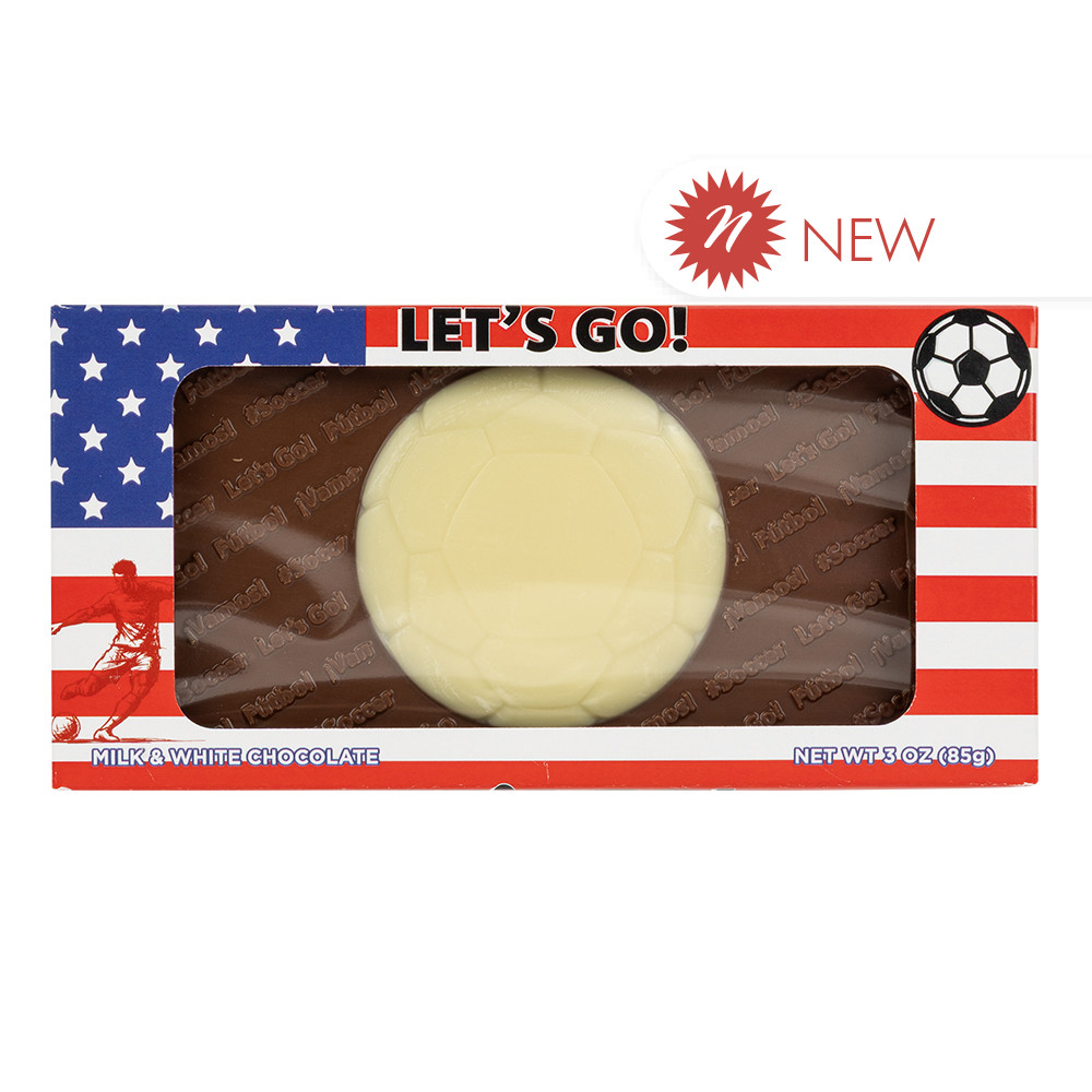 AmuseMints Soccer Milk and White Chocolate 3 oz Bar | Nassau Candy