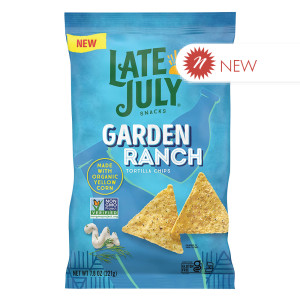 Late July Garden Ranch Tortilla Chips 7.8 oz Bag | Nassau Candy