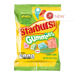 Starburst Sours Gummies 5 oz Peg Bag | Nassau Candy