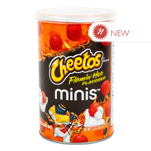 Cheetos Minis Flamin Hot Pk 12 1.5 oz Canister | Nassau Candy