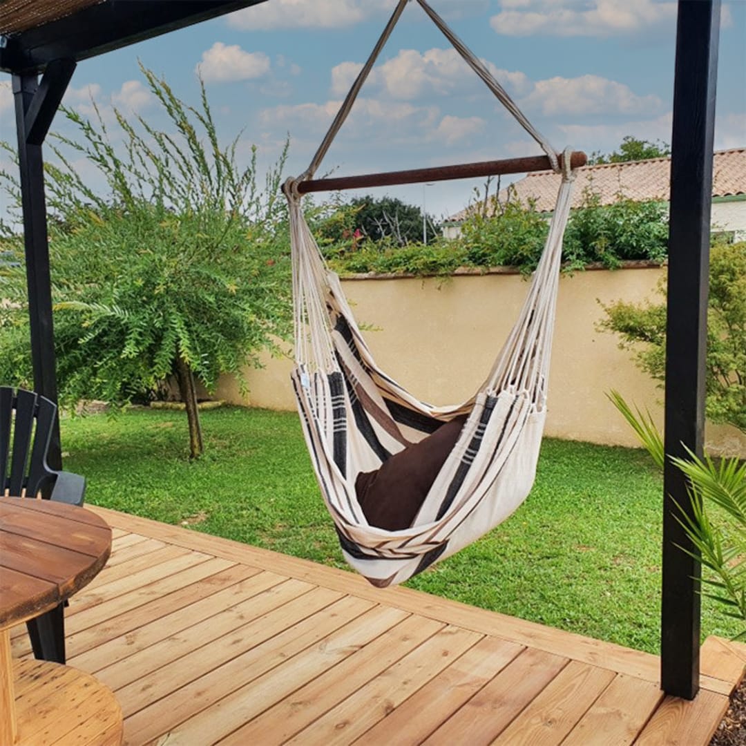 Chaise Hamac Suspendue avec Bois d'écartement