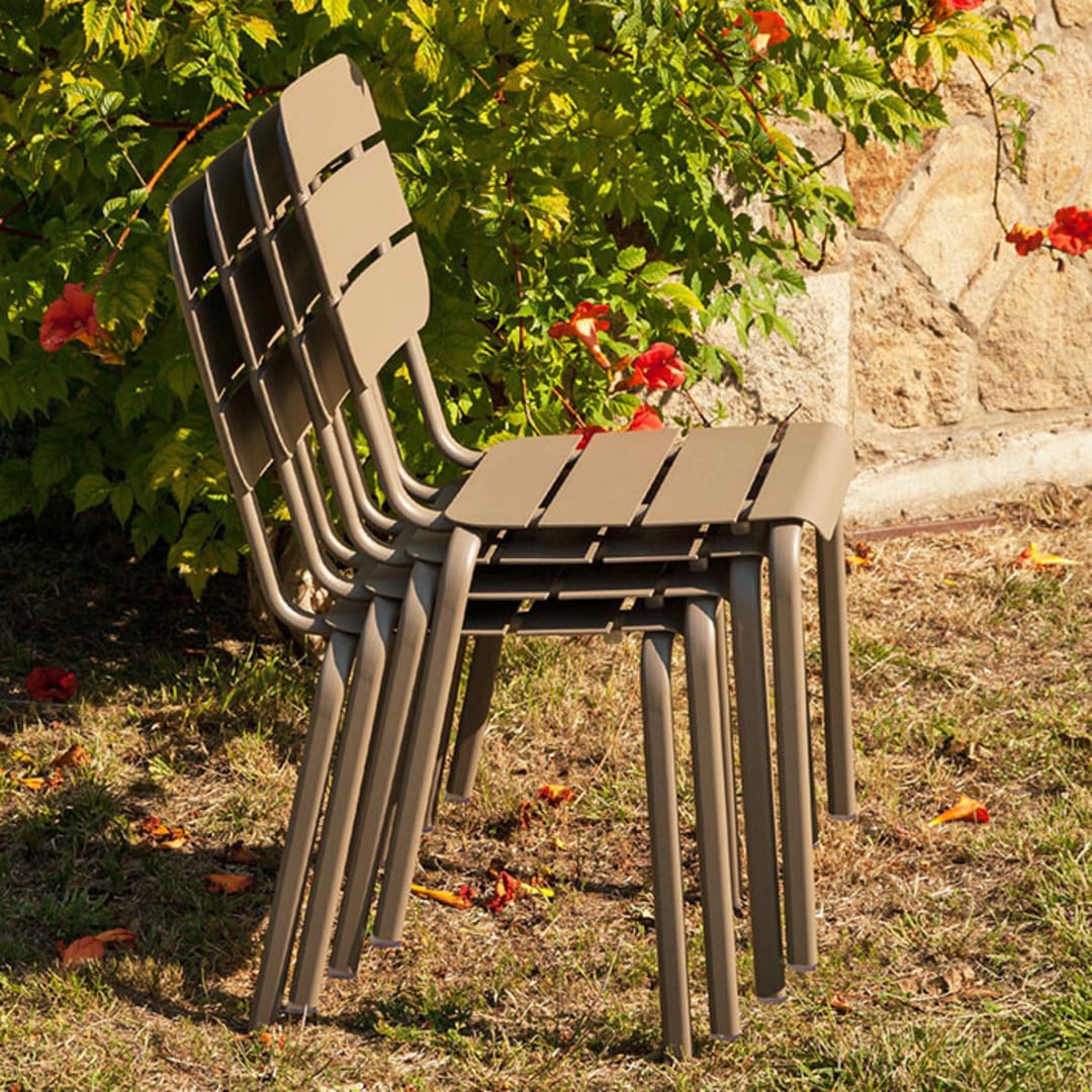 Chaise de jardin empilable aluminium - Alicante - L.55 x l.42 x H.85 cm