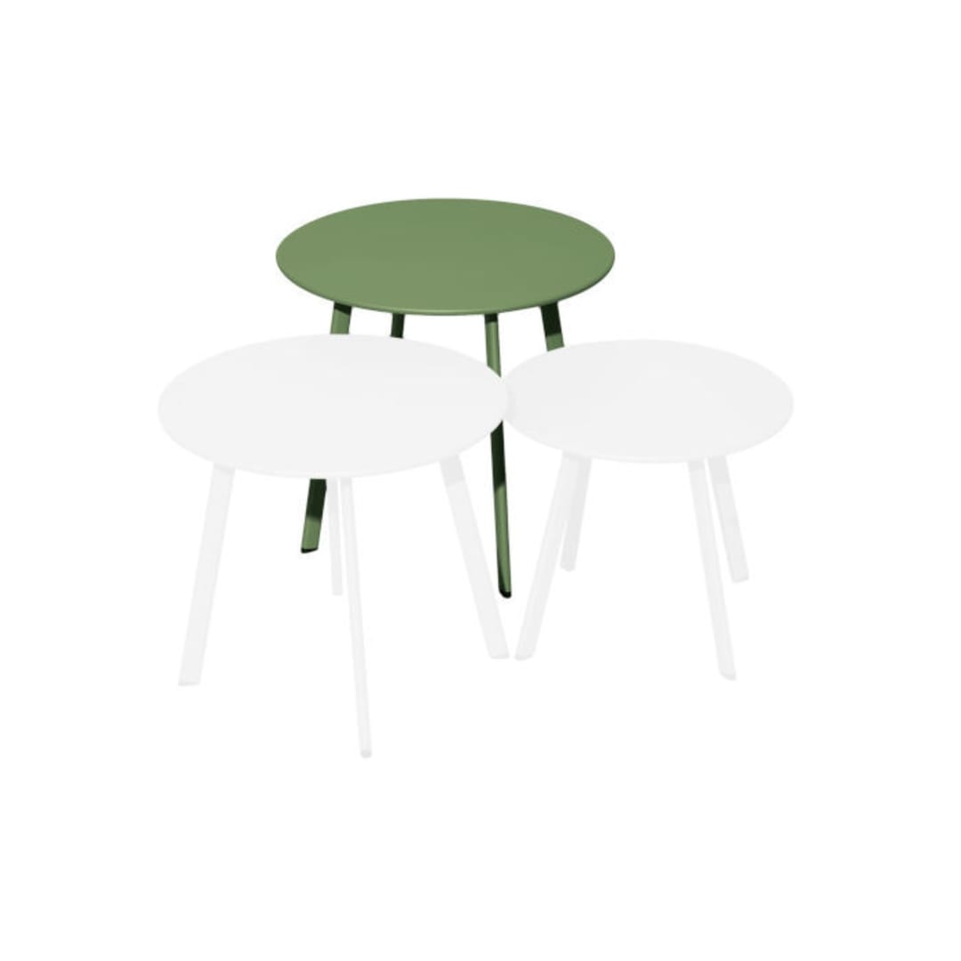 Table Basse de jardin ronde Massaï en acier 50 cm - 8 coloris disponibles