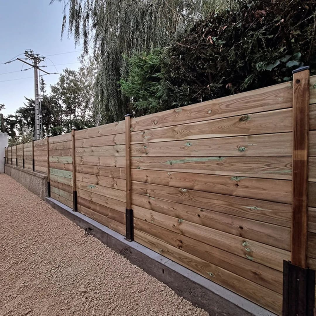 Lame de palissade bois - Plate - PIN BRUN traité classe 4 - À monter