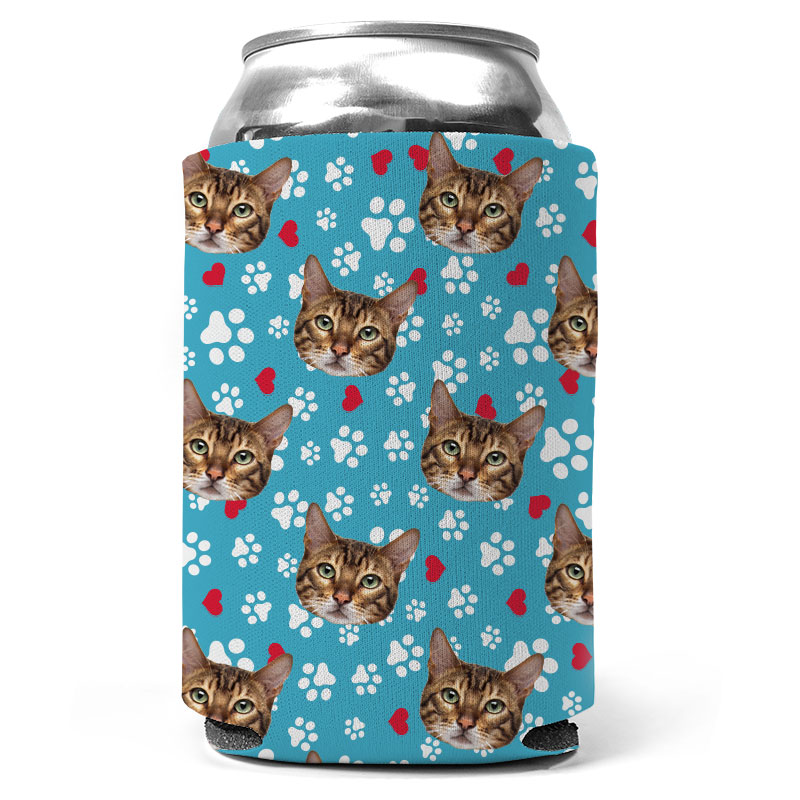 Custom Cat And Paw Can Coolers | Animal - FaceOnIt.Com