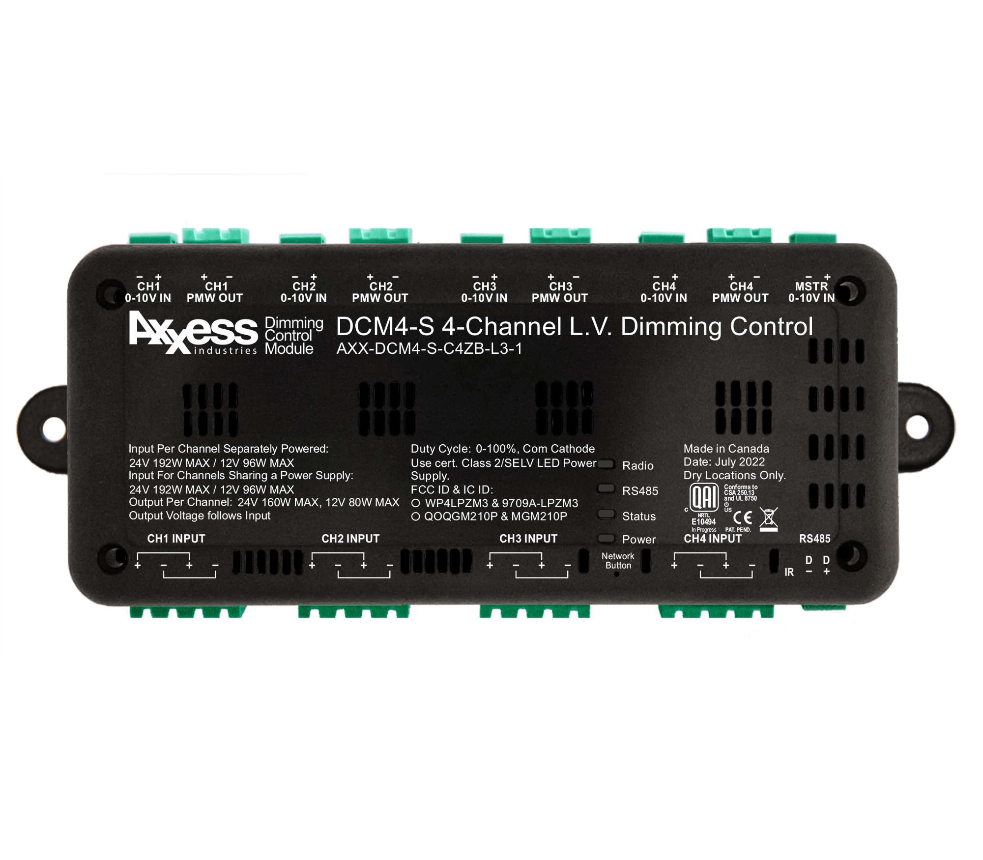 Axxess AXX-DCM4-S-C4ZB-L3-1, Low Voltage 4-Channel Dimming Control ...