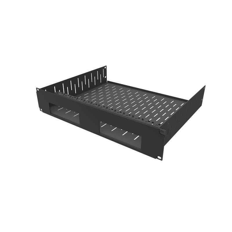 2U Vented Rack Shelf & Magnetic Faceplate For 2 x Sonos Port NCMS