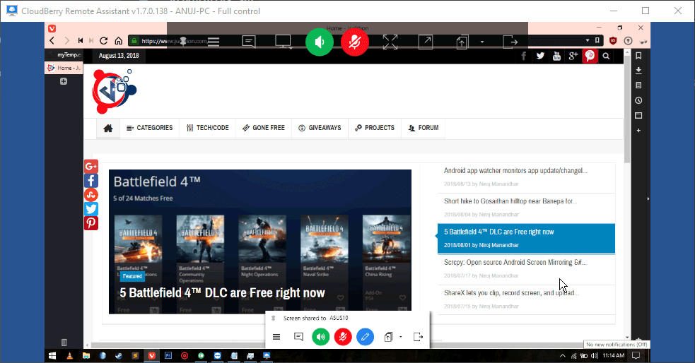 A Teamviewer alternative, Cloudberry Remote Assistant