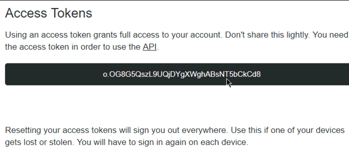 Get the Access-Token for Pushbullet API